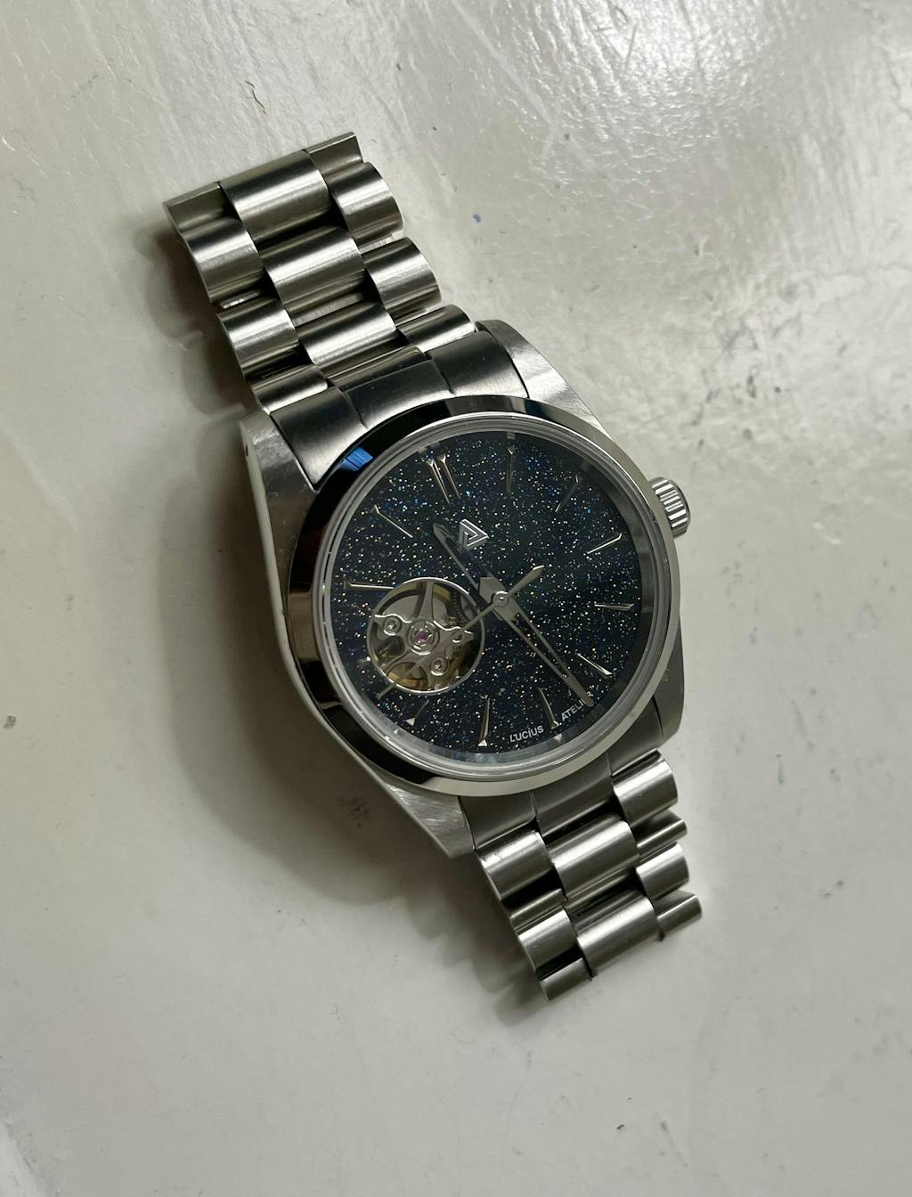 Enamel Stardust Dial v3 - Open Heart - Lucius Atelier