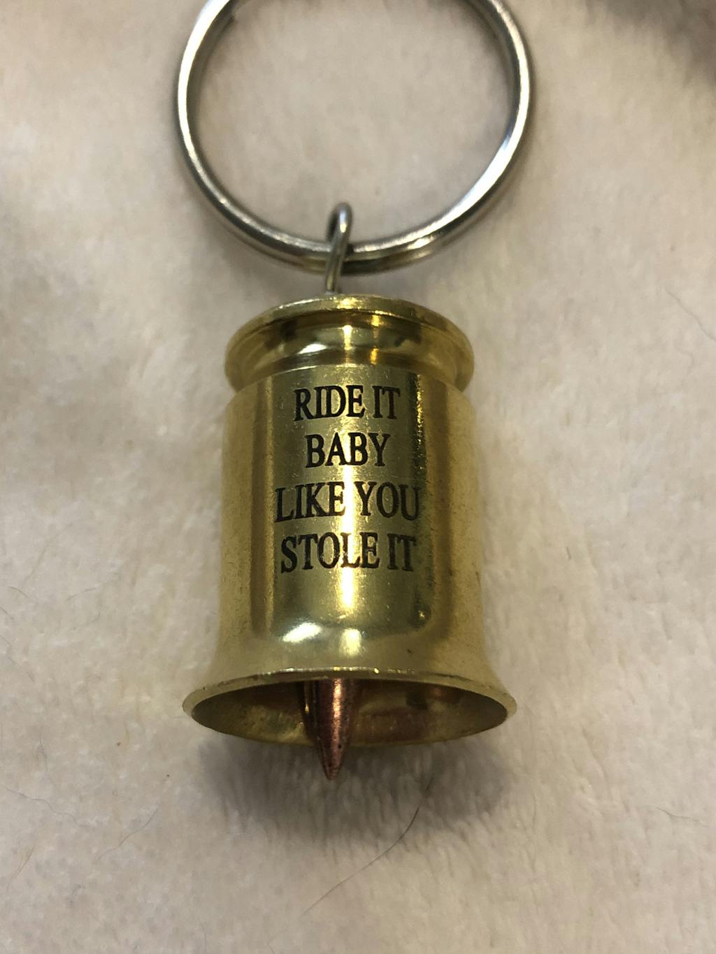 Real Bullet Motorcycle Bell - Brass - Ammo Motorcycle Accessory