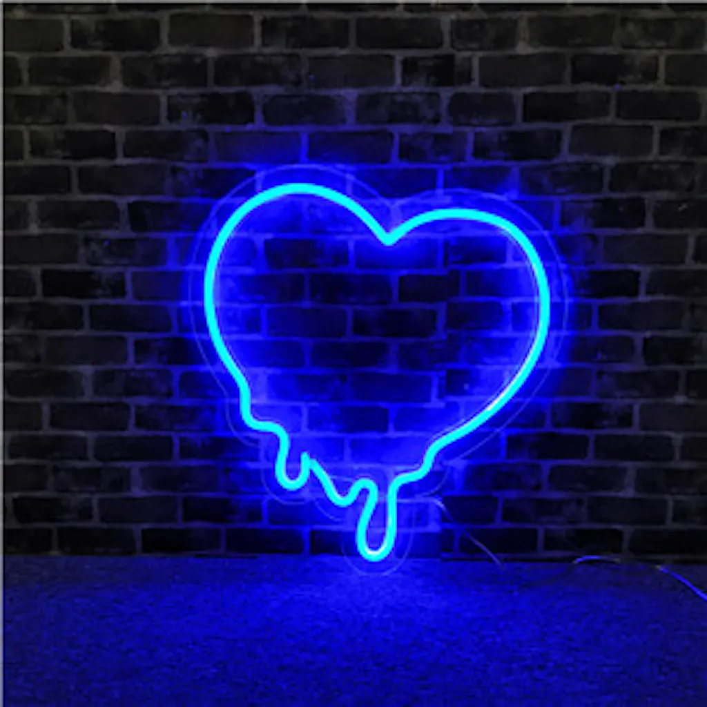 Dripping Heart Neon Sign | Neon Heart Light Melting Heart Neon Sign ...