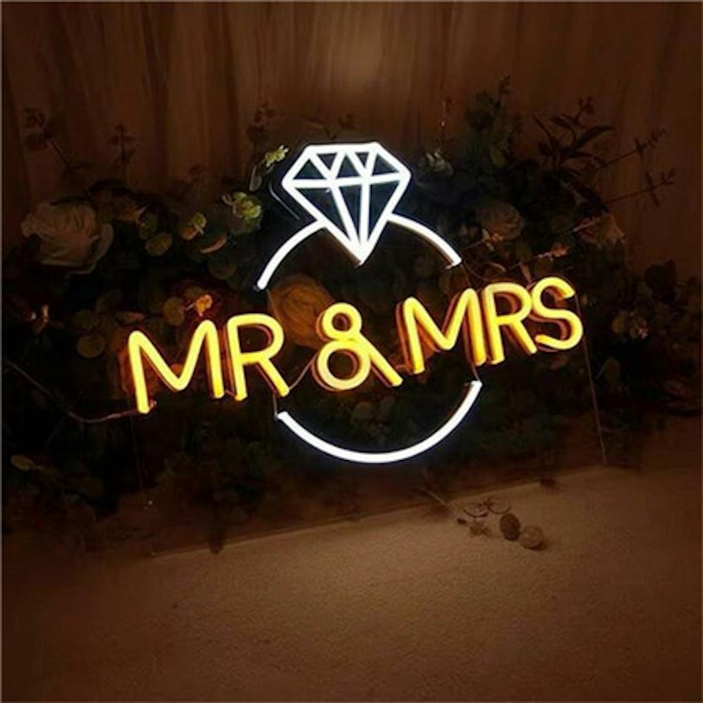 Mr & Mrs LED Neon Sign | mr and mrs neon sign Wedding Neon Sign – LUCKYNEON