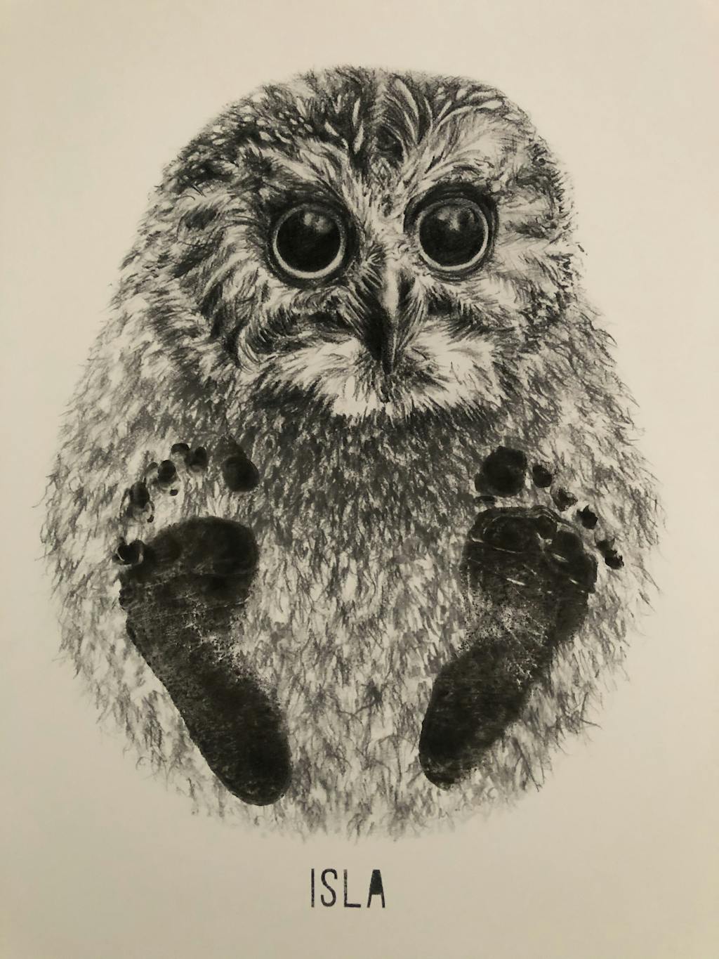 Personalised Baby Owl Footprint Kit– Lucy Coggle