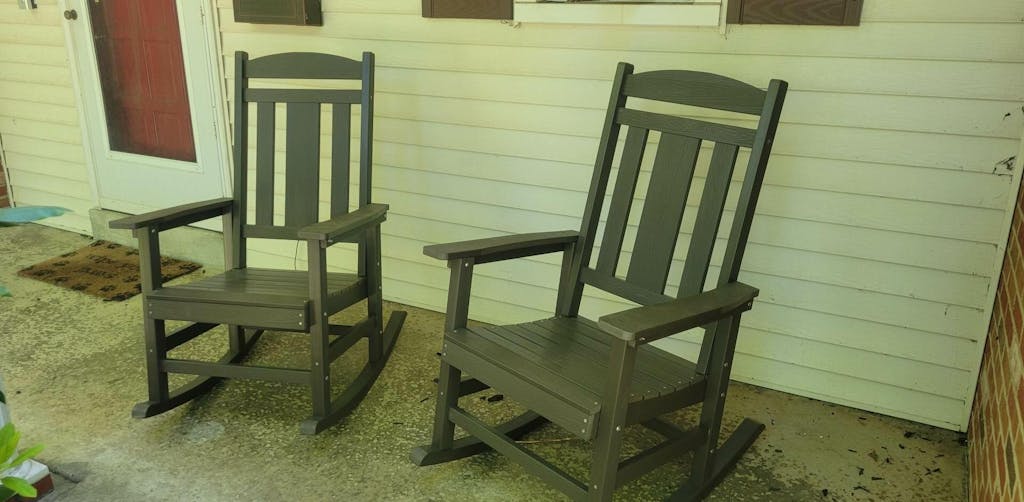 Poly Adirondack Rocking Chair Outdoor Rocking Chairs Weather Resistant ...