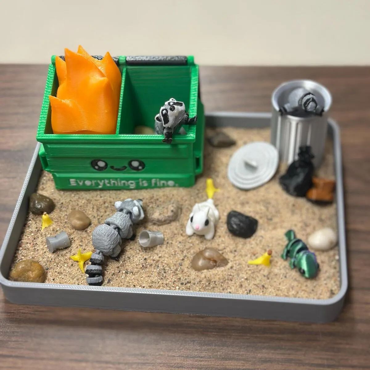 Garbage Fire Zen Garden: Fidget Dumpster Toy & Cubicle Decor – Lunsett