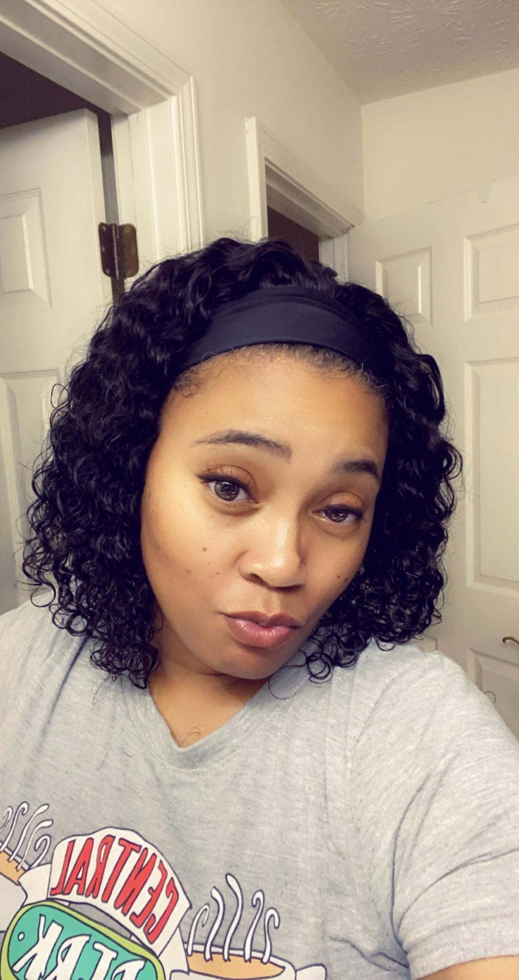 Deep Wave Glueless Curly Bob Wig Headband Wig 100% Human Hair (Get Fre