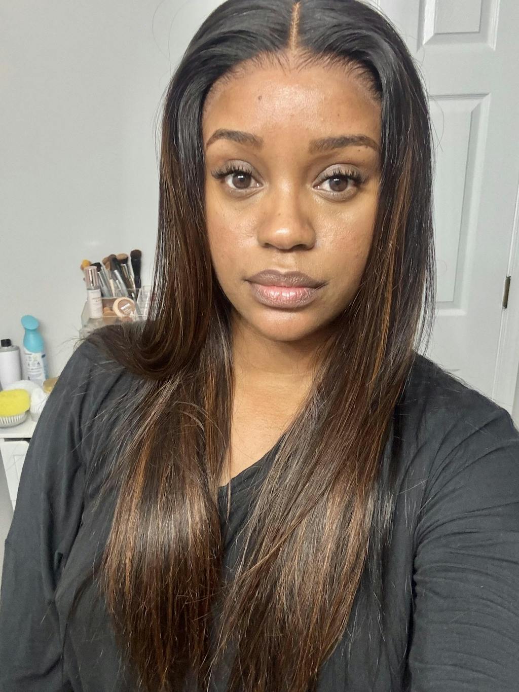 PreMax Wigs | Ultra Natural Hairline Brown Highlight Silky Straight Gl