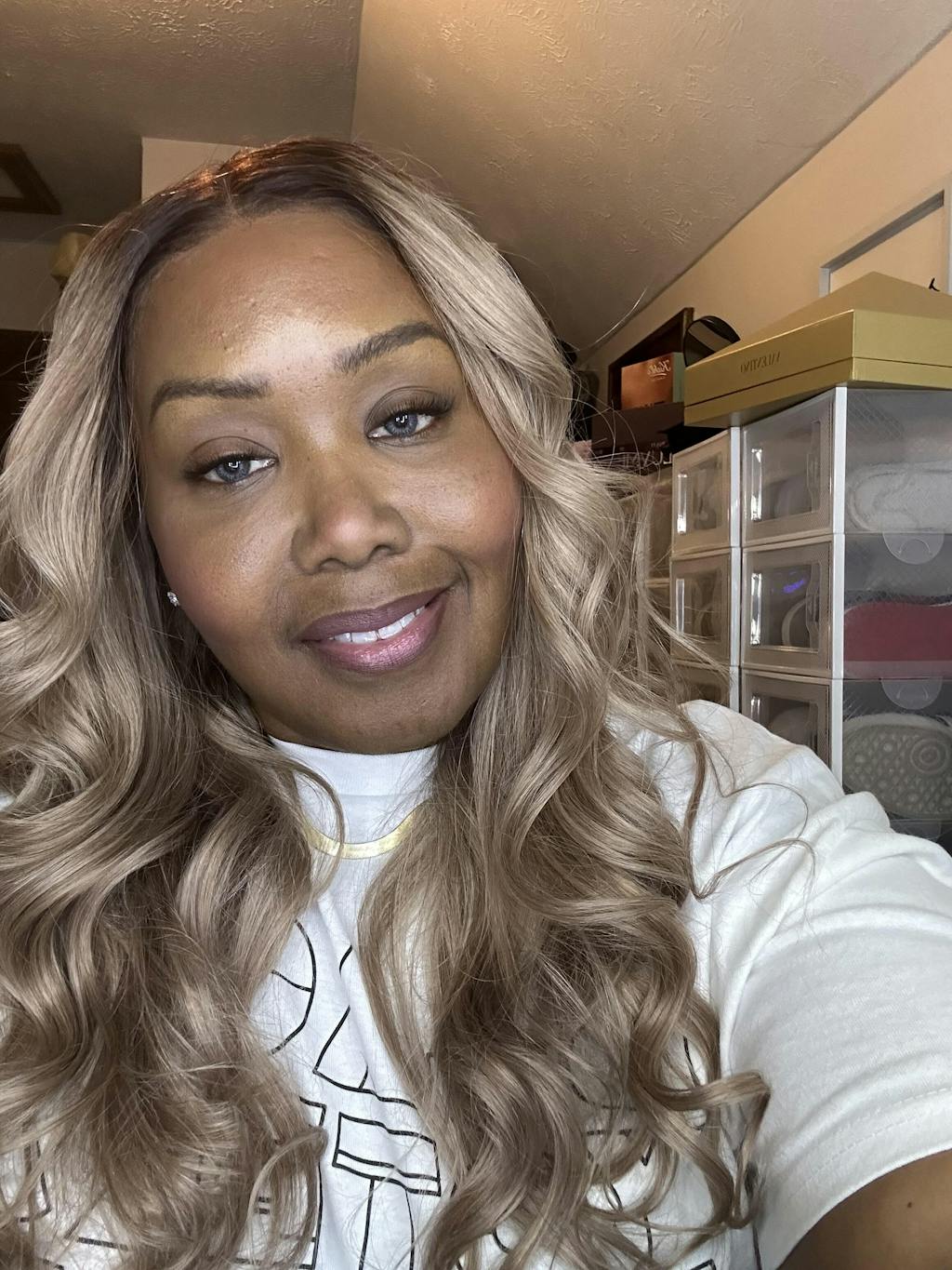 Ash Blonde Loose Body Wave 5x5 Closure Lace Glueless Wig Breathable Ca