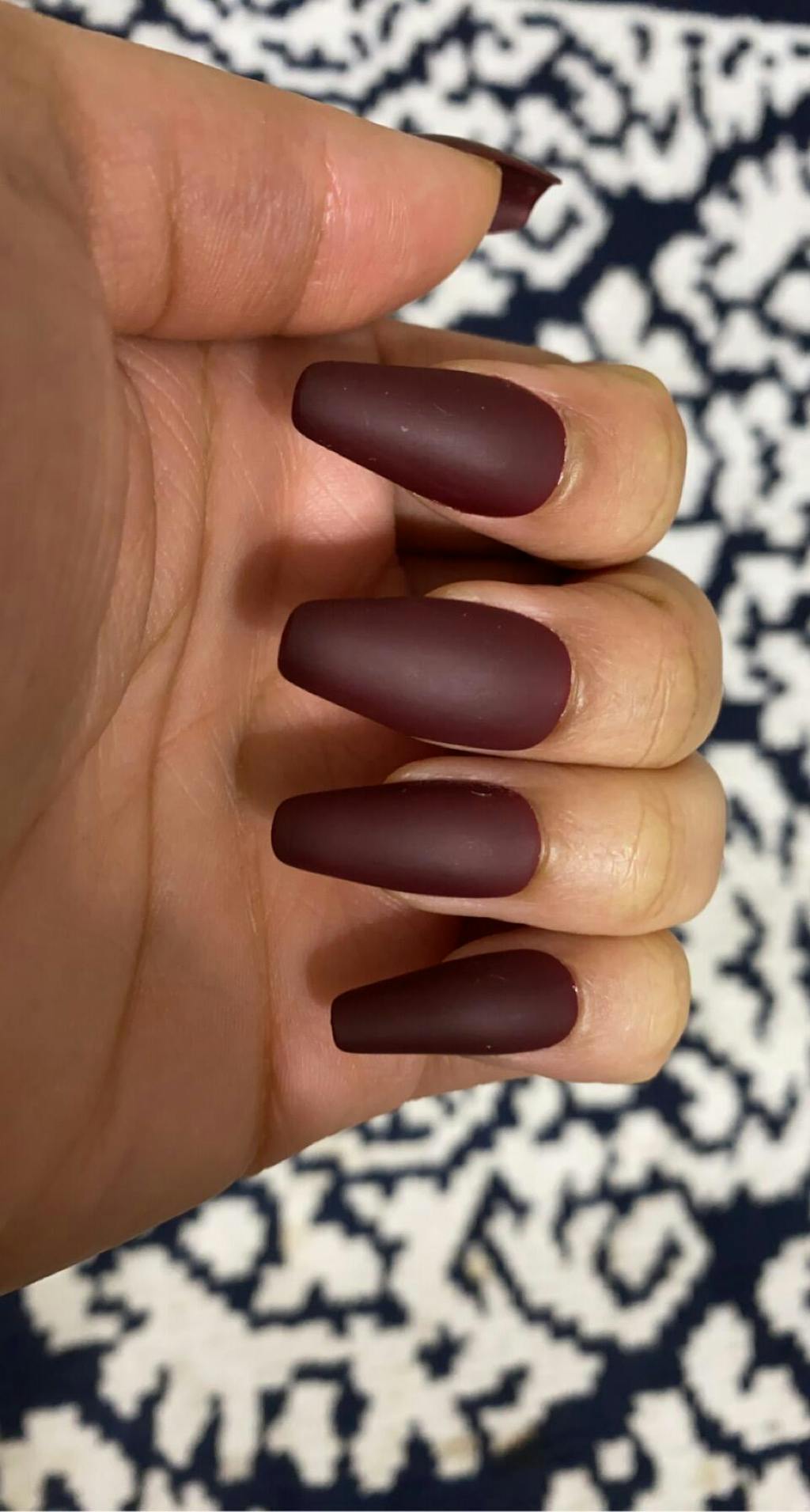 Sculpted Burgundy Nails | Matte Medium Coffin Best Press on Nails – LUXXI