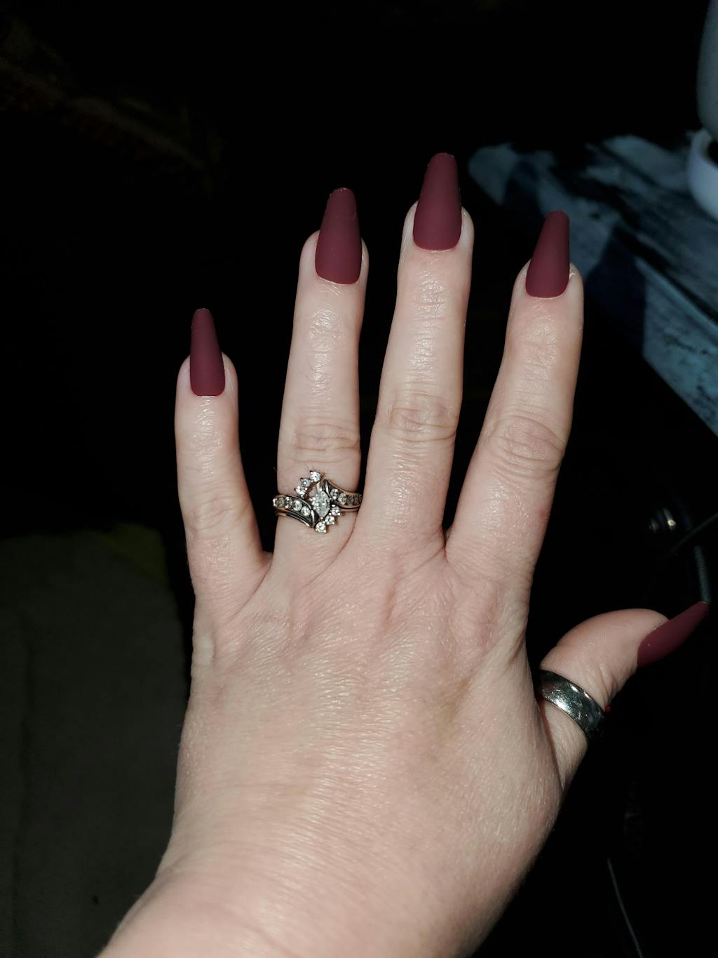 Sculpted Burgundy Nails | Matte Medium Coffin Best Press on Nails