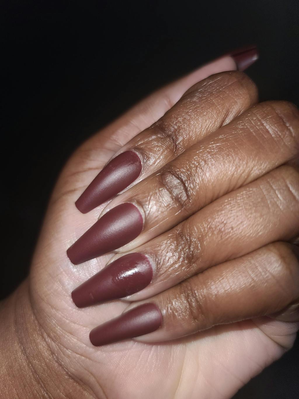 Sculpted Burgundy Nails | Matte Medium Coffin Best Press on Nails