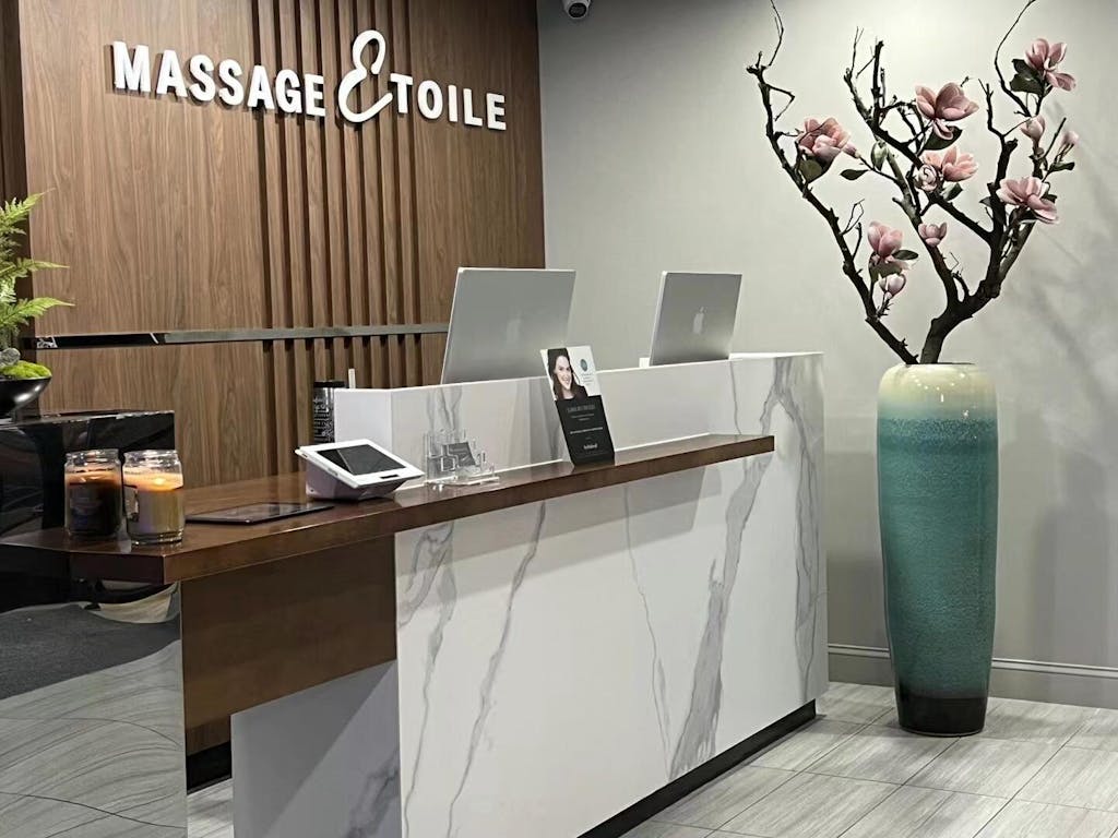 Thea Custom Reception Desk — M2 Retail