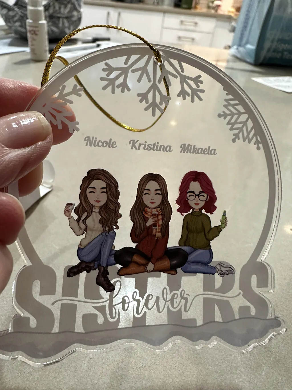 Sisters Forever - Personalized Custom Shaped Acrylic Ornament - Macorner