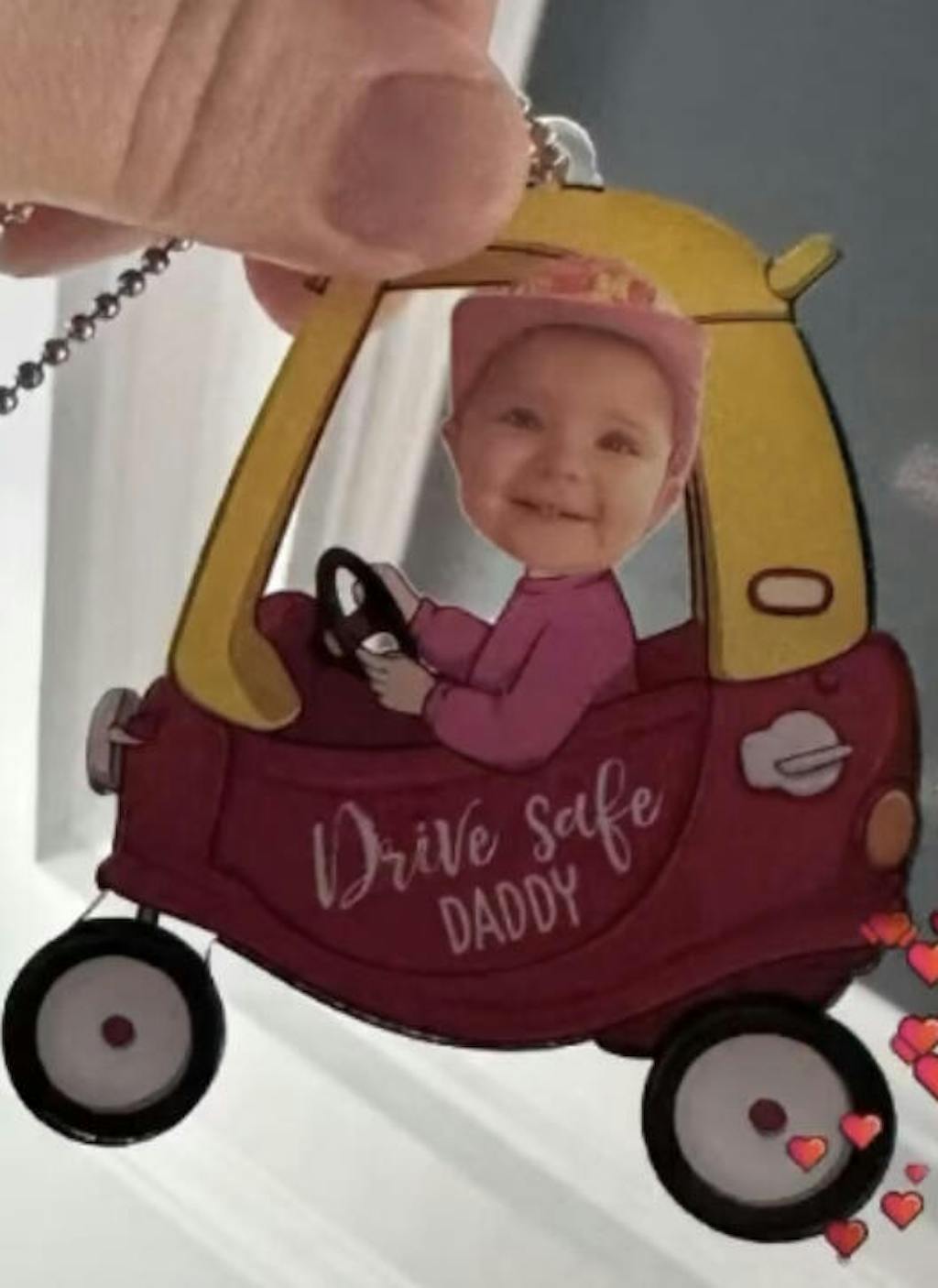 Drive Safe Daddy - Personalized Car Photo Ornament – Macorner