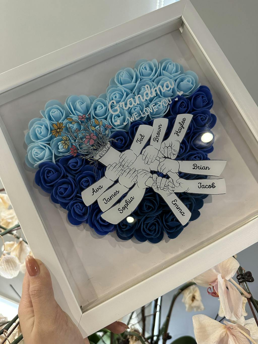 Mom We Love You - Personalized Flower Shadow Box – Macorner