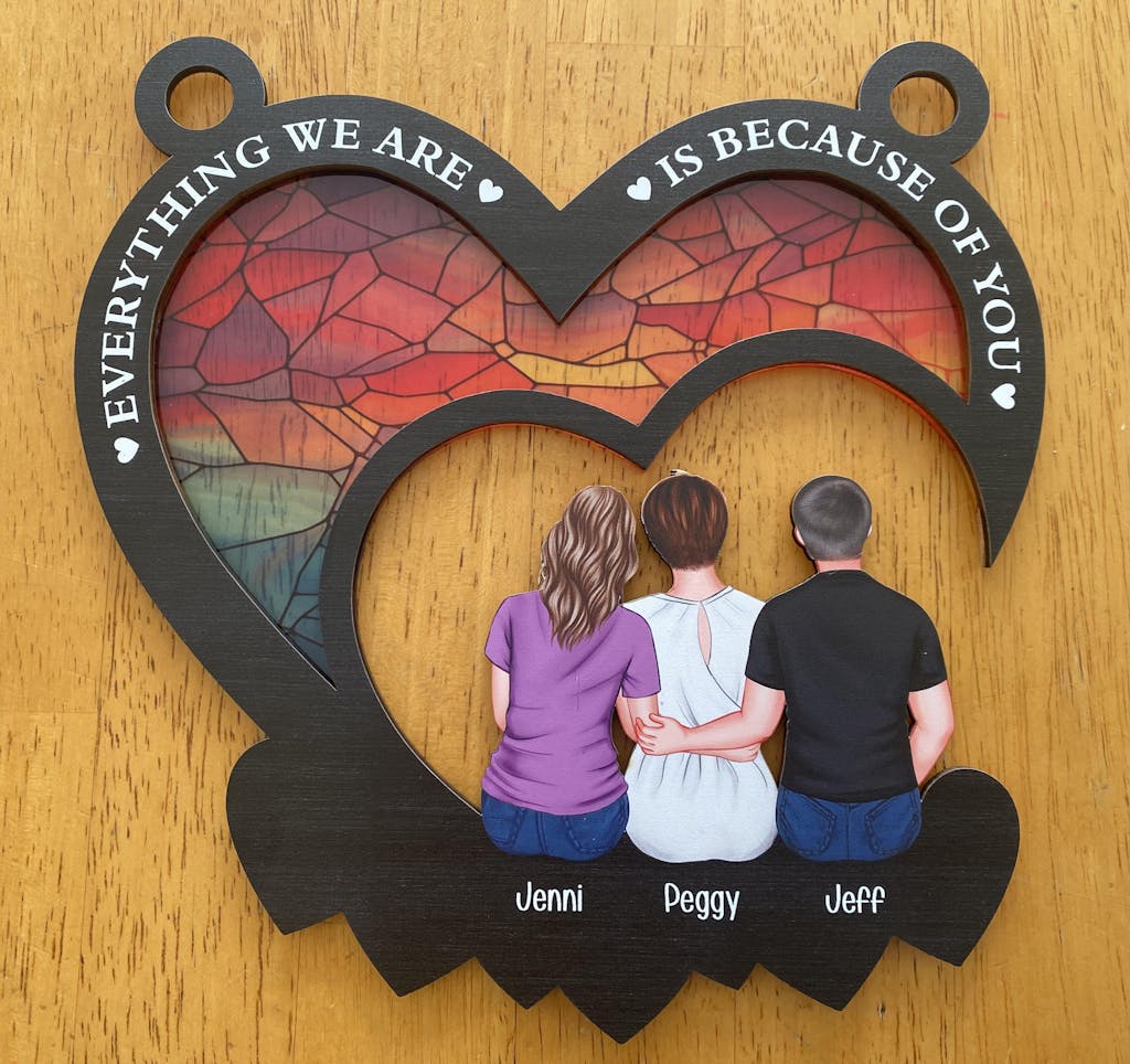 Mom Everything We're Is Because Of You - Personalized Window Hanging S ...