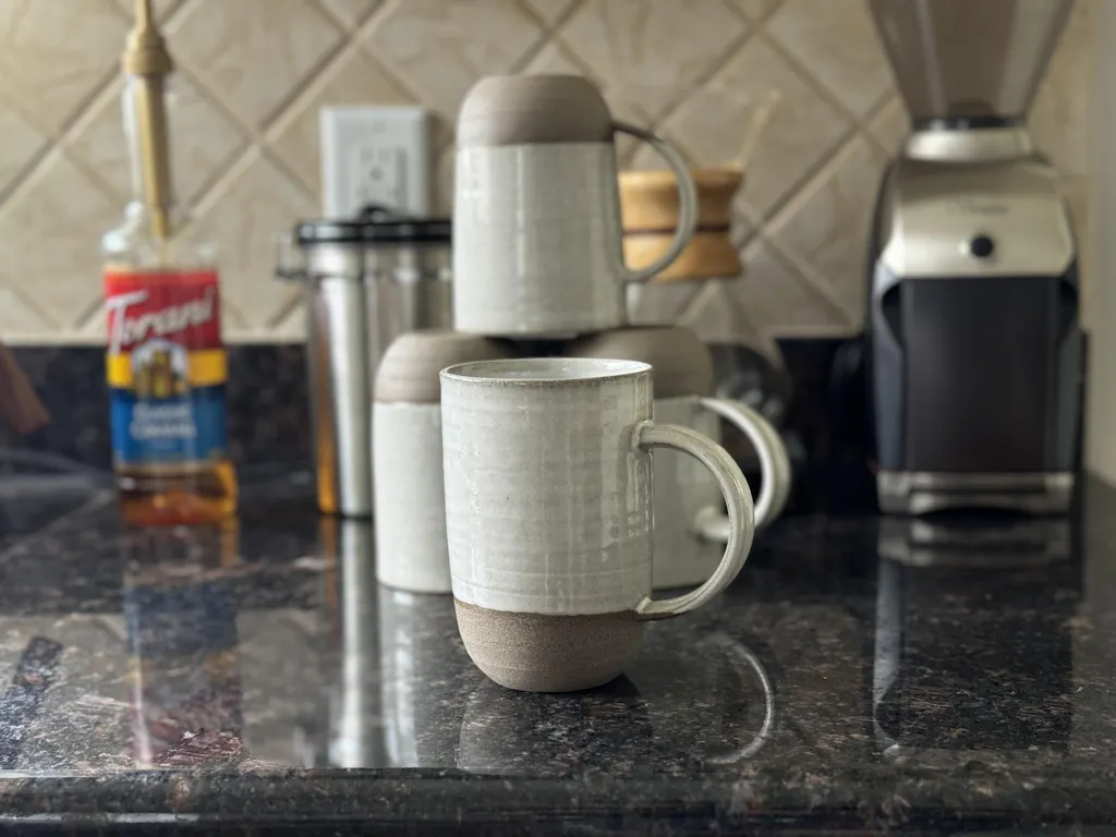 For Your Special Morning Coffee Ritual, Tall Narrow Pottery Mug, 10 fl ...