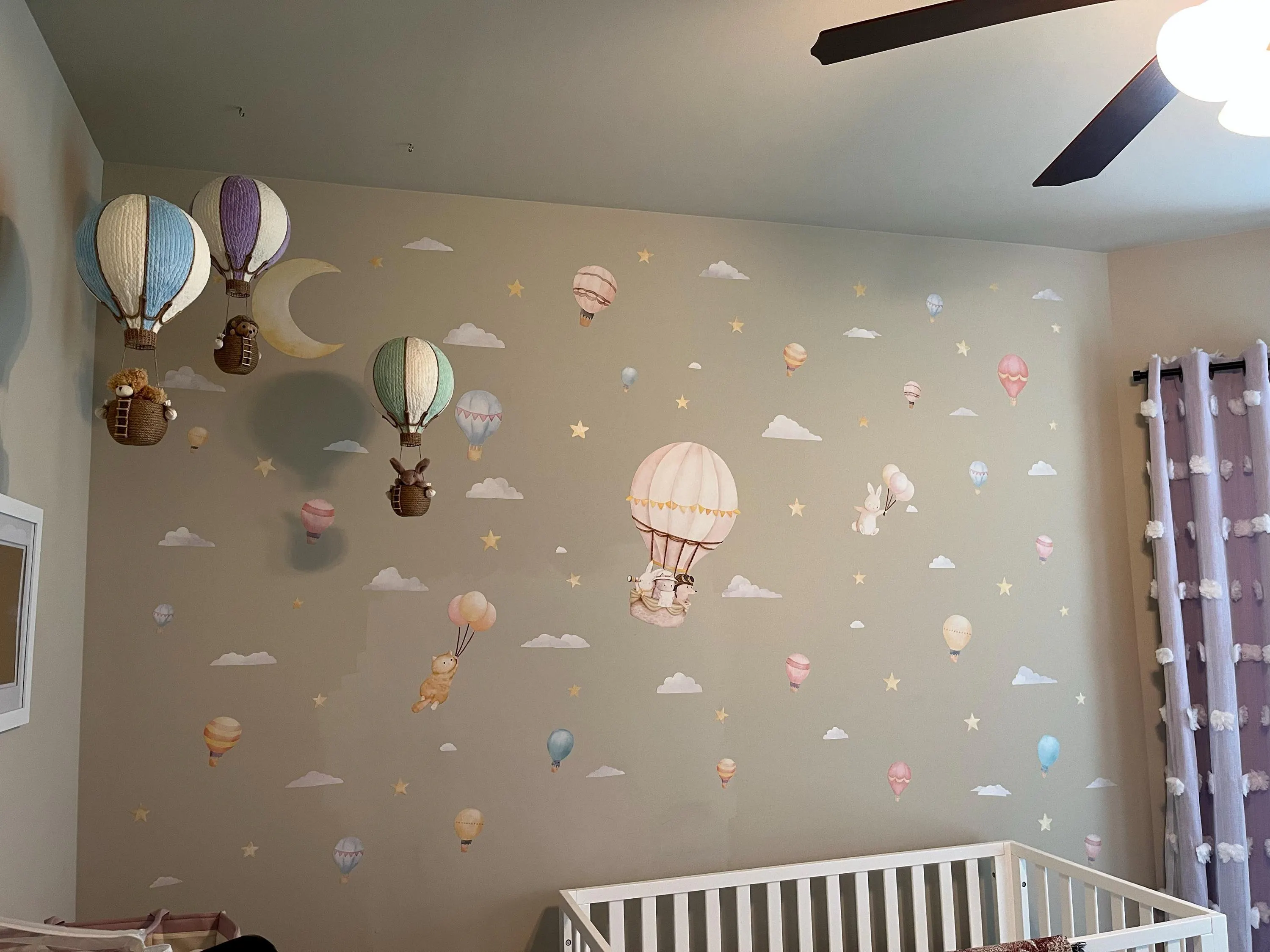 Indigo blue Hot air balloon wall decals for beautiful nurseries — Made ...