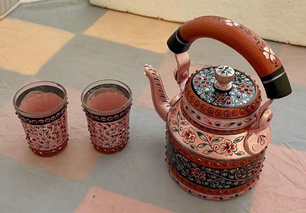 Hand Painted Chai Kettle - Meenakari