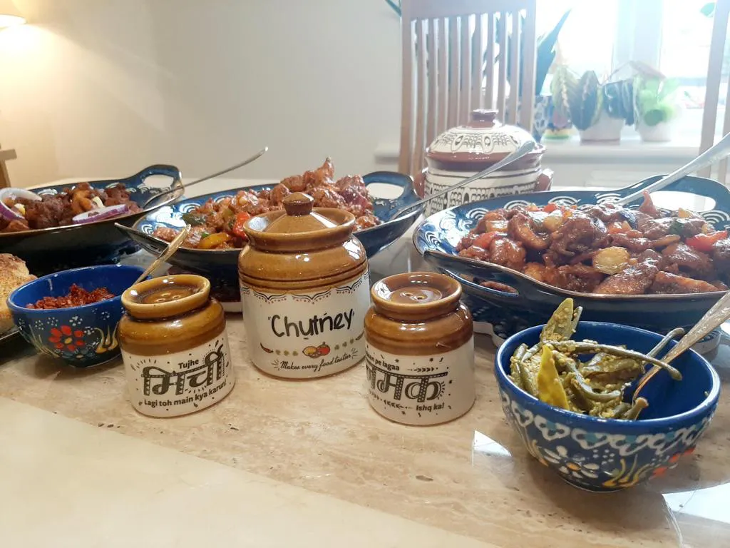 Chutney Jar - Traditional Indian Bharni Style Ceramic Chutney Jars