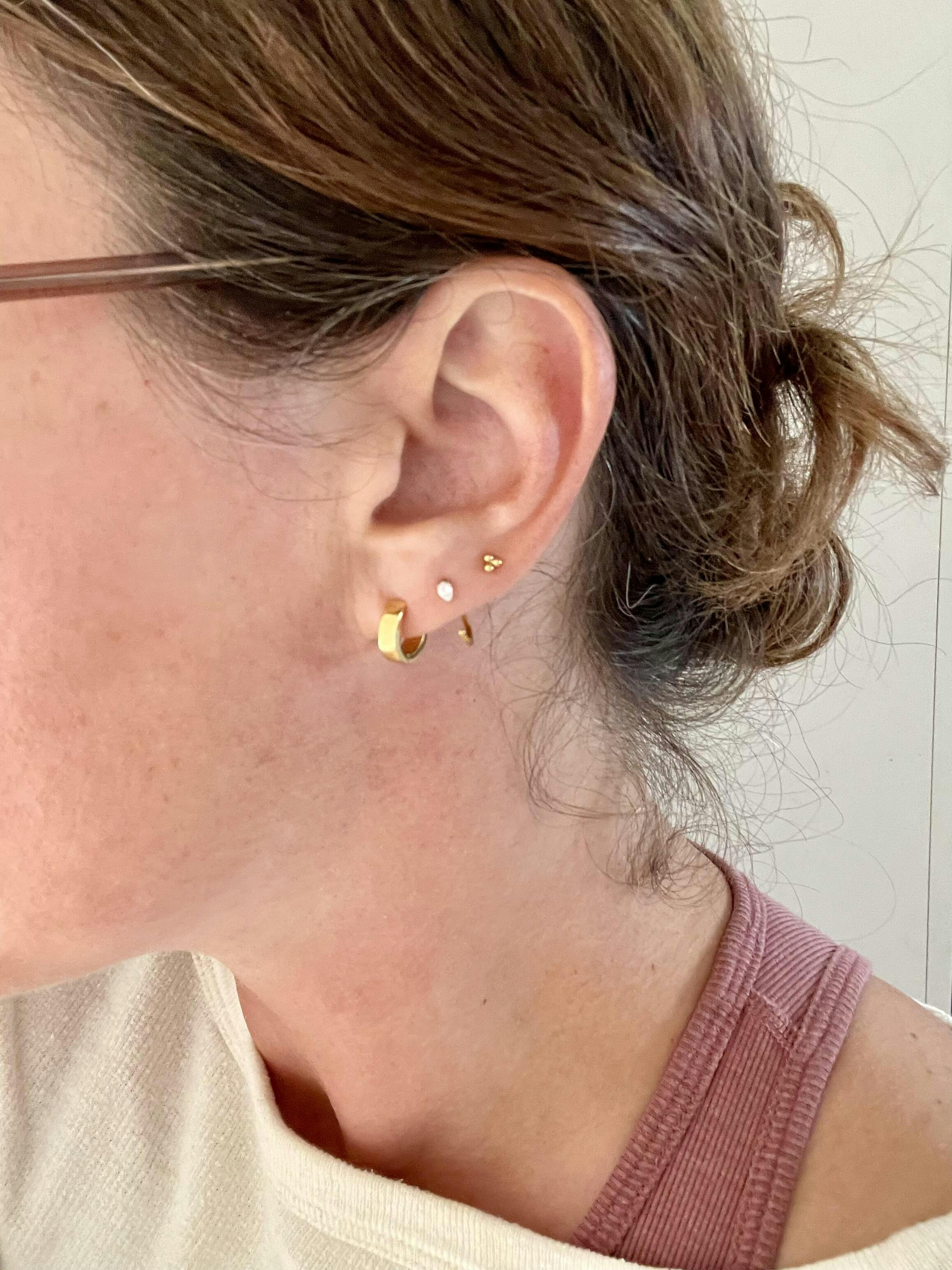 Tiny Trinity Push Pin Flat Back Earring