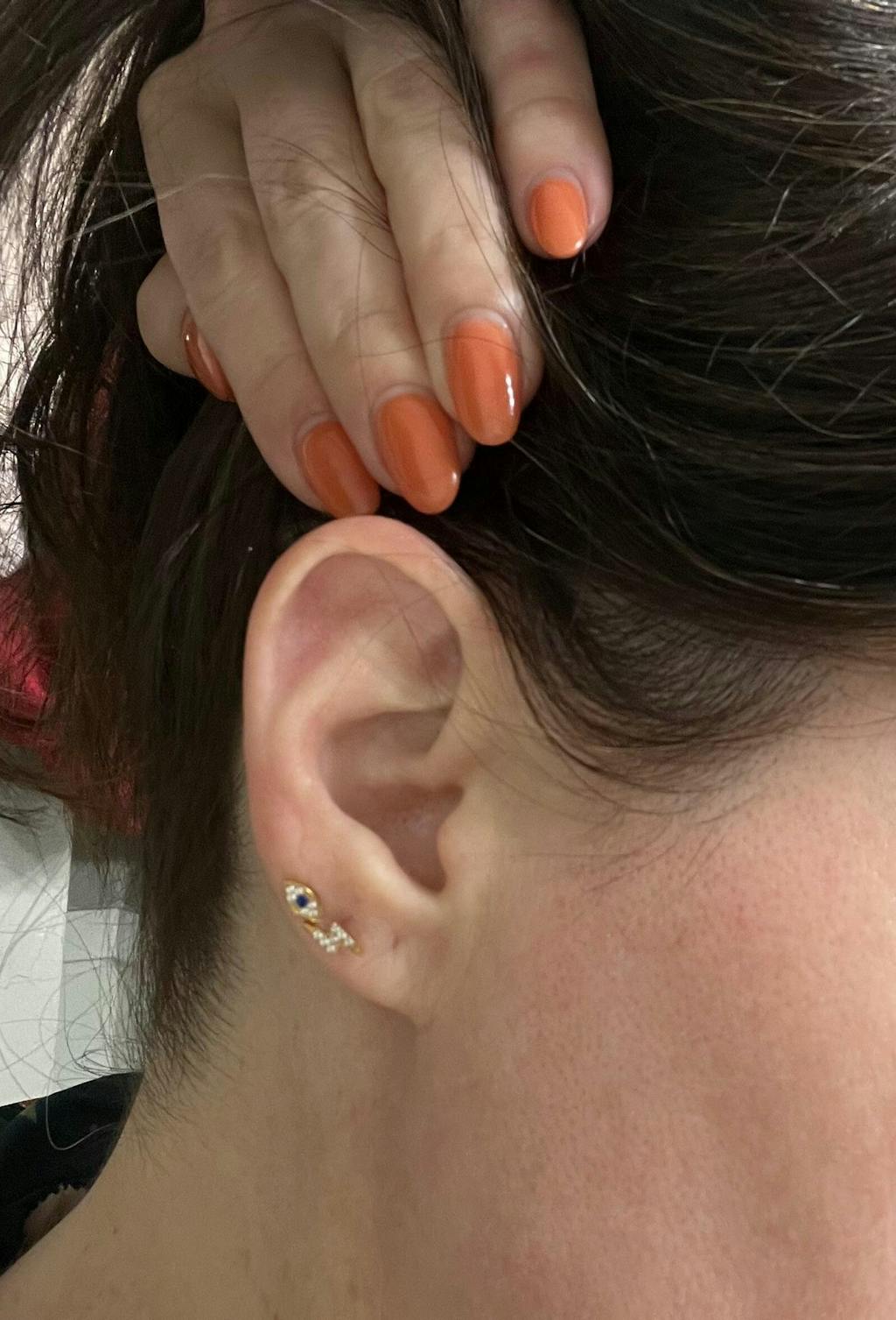 Evil Eye Push Pin Flat Back Earring