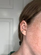 Pave Moon Threaded Flat Back Earring