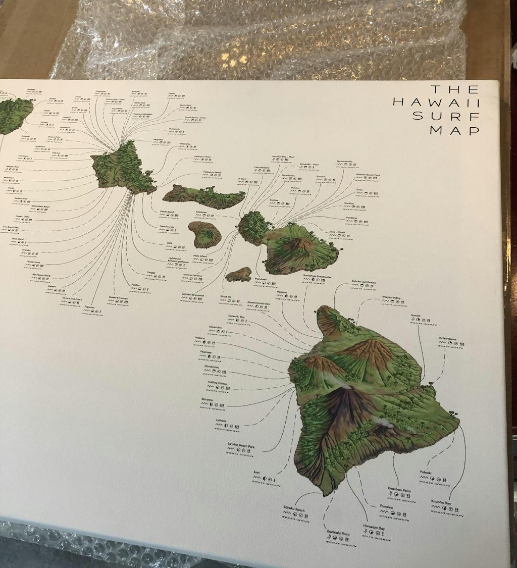 The Hawaii Surf Map - 102 Surf Spots with GPS & Wind/Swell Info – Malin ...