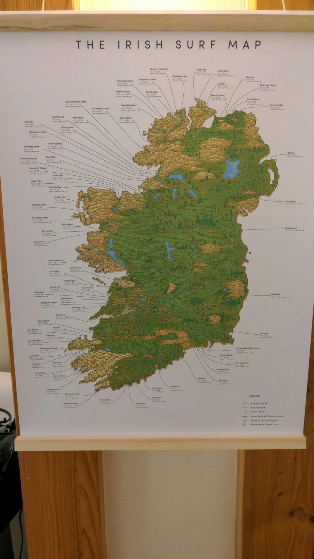 The Irish Surf Map Wall Print. 80 of Ireland's best surf spots – Malin ...