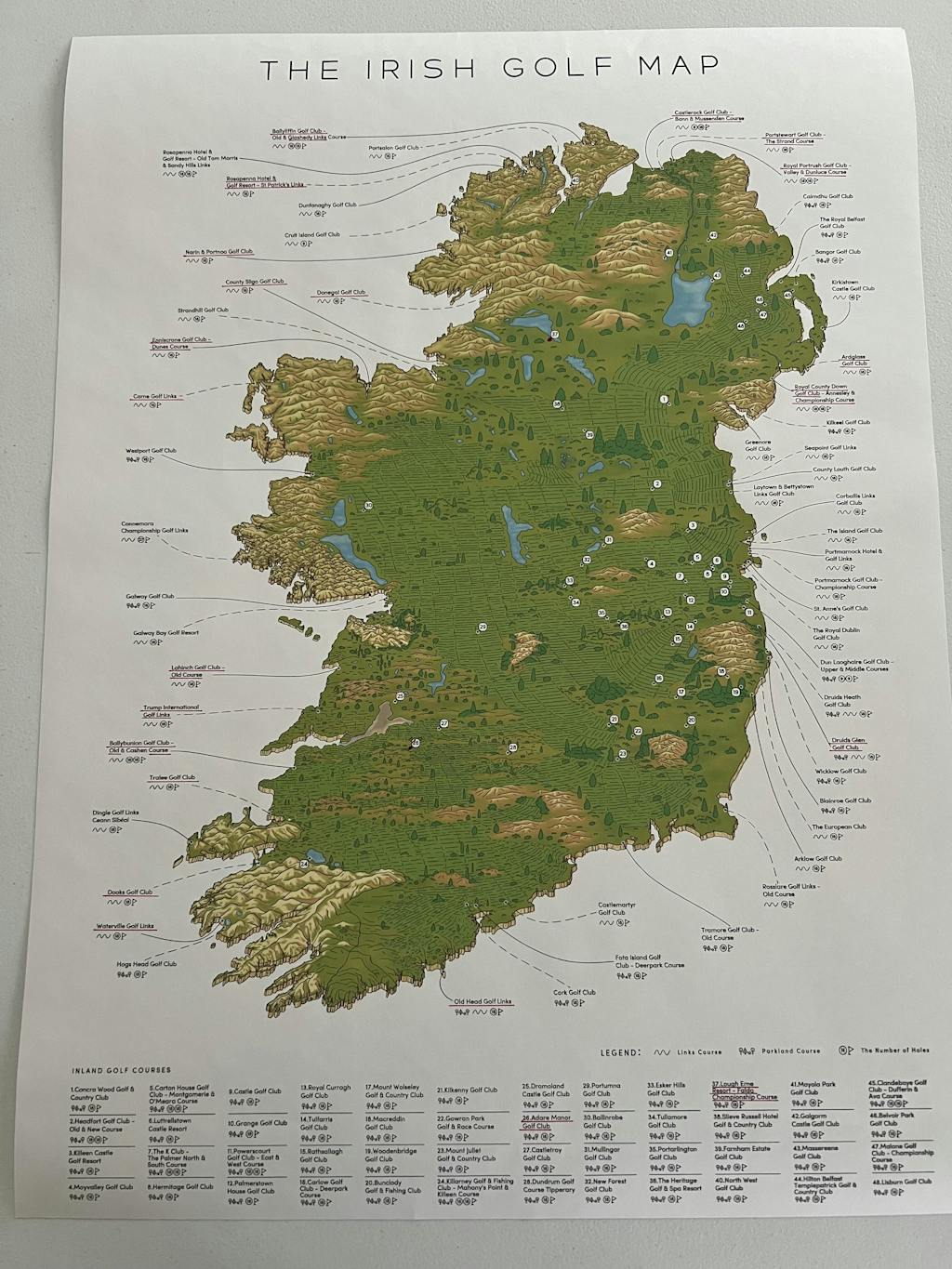 The Irish Golf Map - 105 of Ireland & NI's Top Golf Courses – Malin & Mizen