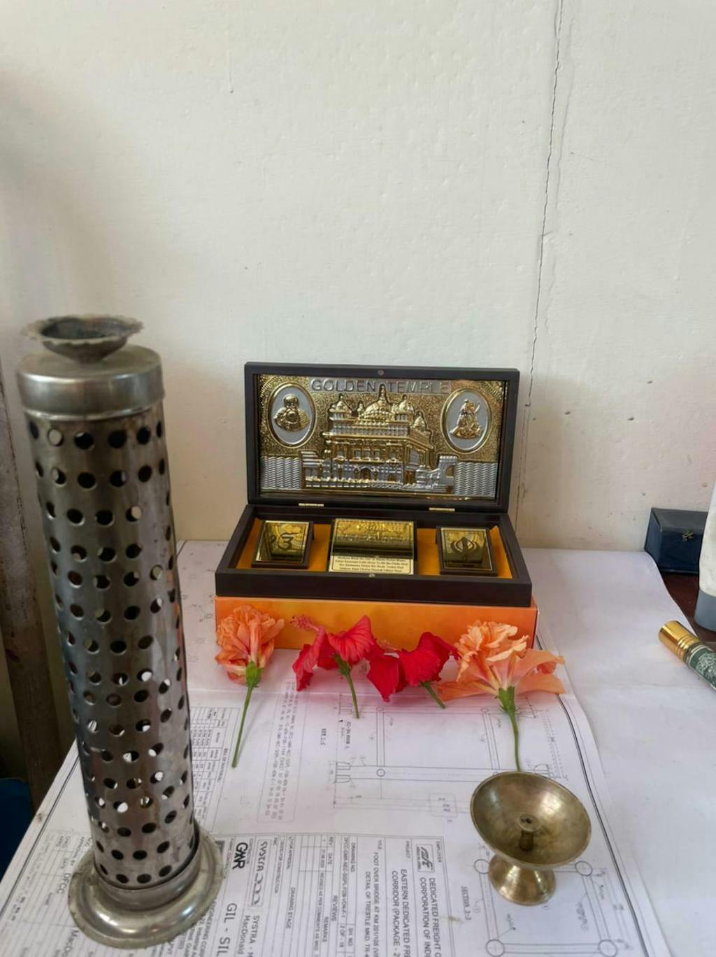 Svastika Golden Temple Pocket Temple | 24 Karat Gold Coated - Svastika