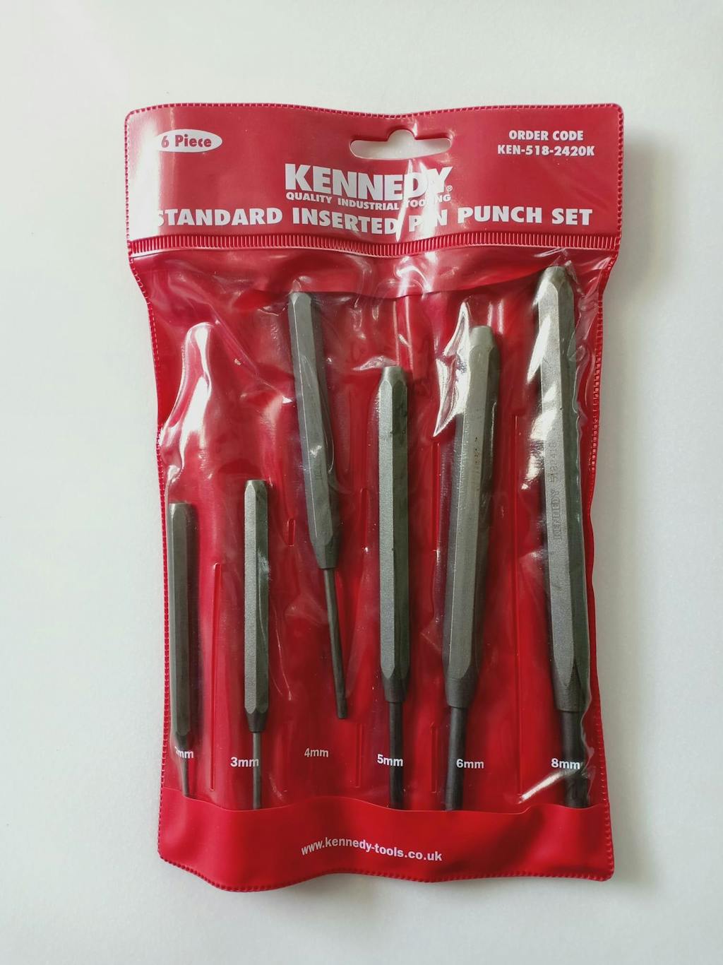 KEN5182420K ชุดเหล็กส่งตะปู 6 ชิ้น STANDARD INSERTED PIN PUNCHES 6-PCE SET - Mapromastershop
