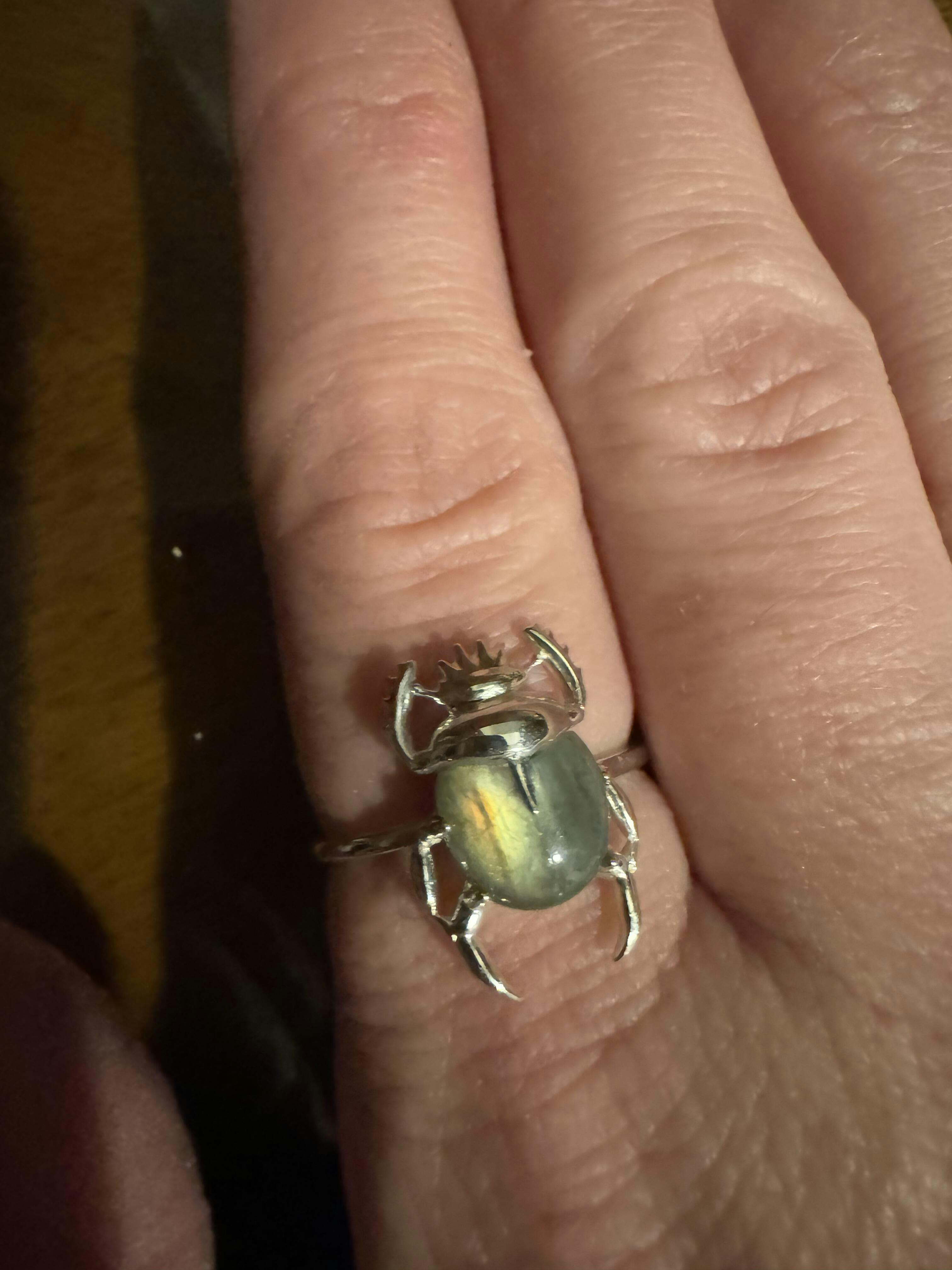 Sacred Scarab Gemstone Ring – MARIE JUNE