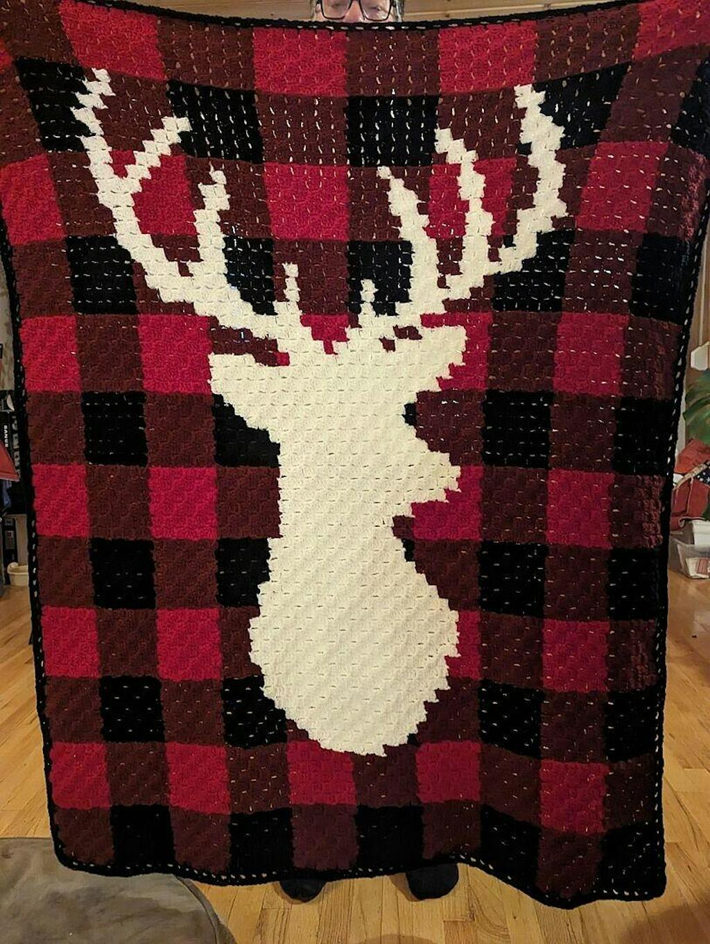 Plaid Stag Blanket | Mary Maxim US | Buy Now