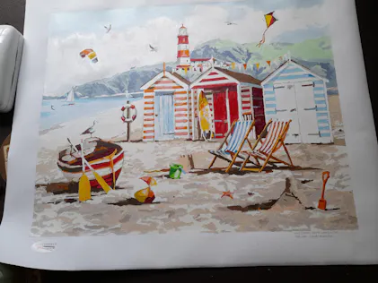 Beach Huts Painting