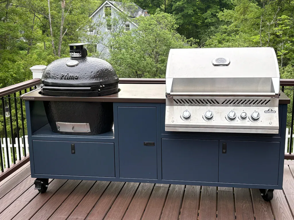 Fusion Grill Cart for Big Green Egg Primo & Kamado Joe | MATCHLESS
