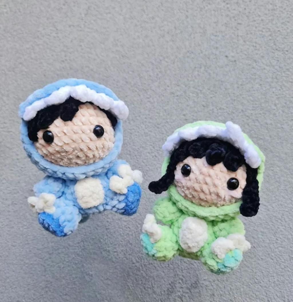 Chunky Dino Couple Amigurumi Crochet Doll Pattern – Medaami Patterns