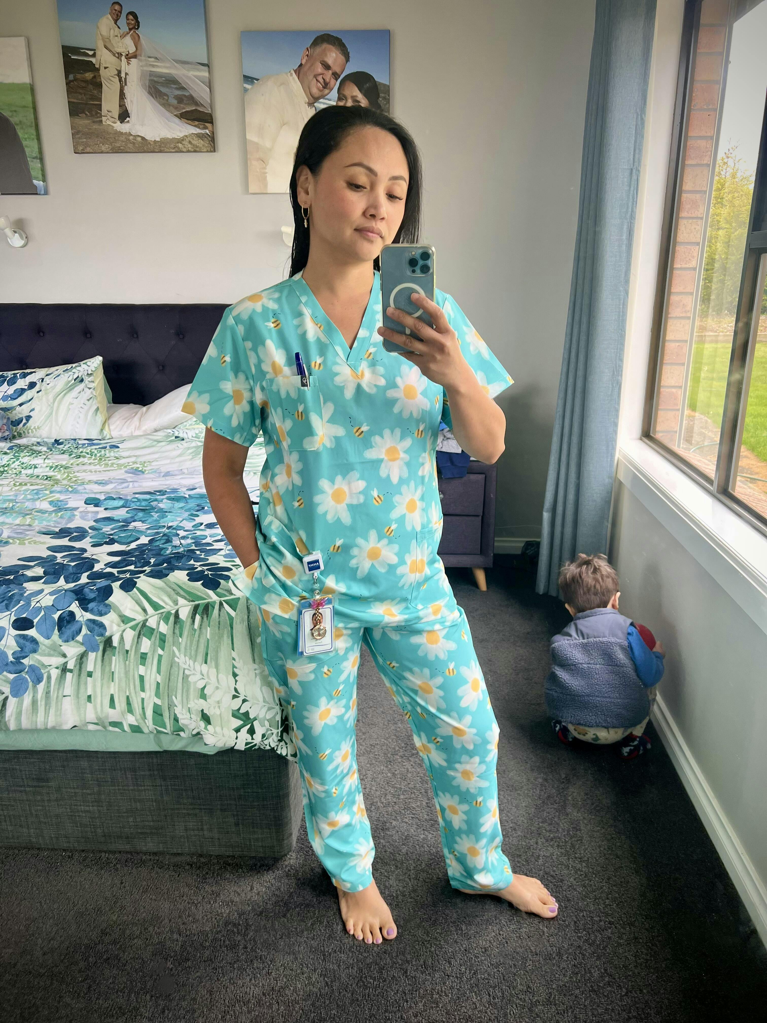 Abstract Garden Scrub Set l Fun Scrub Sets l Cute Scrub Sets – MedicWears