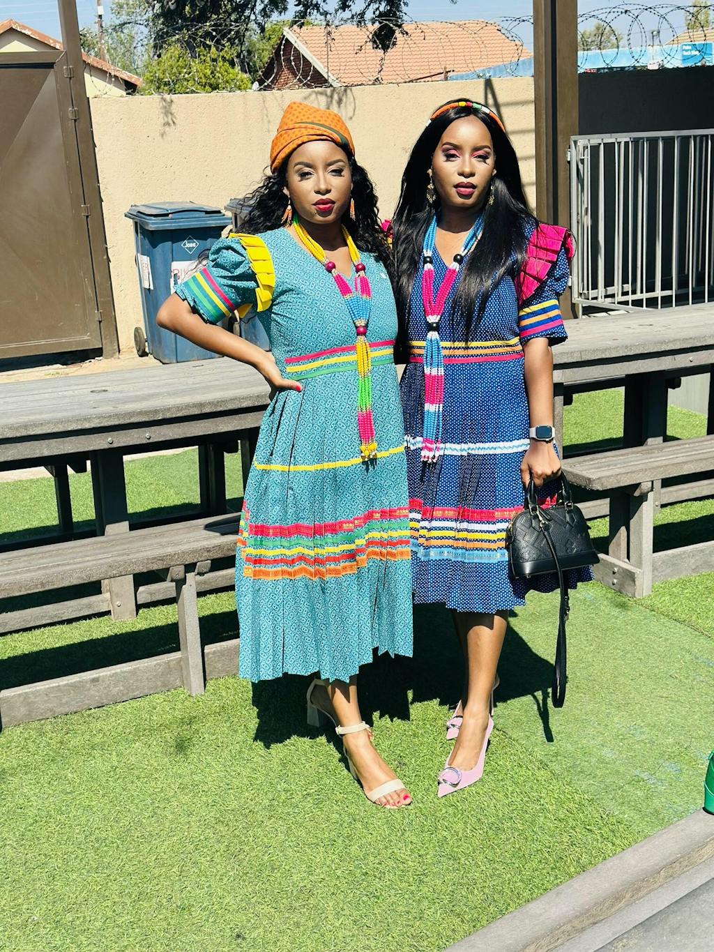 Manoko Pleated Dress In Blue Medu By Sepedi Bapedi