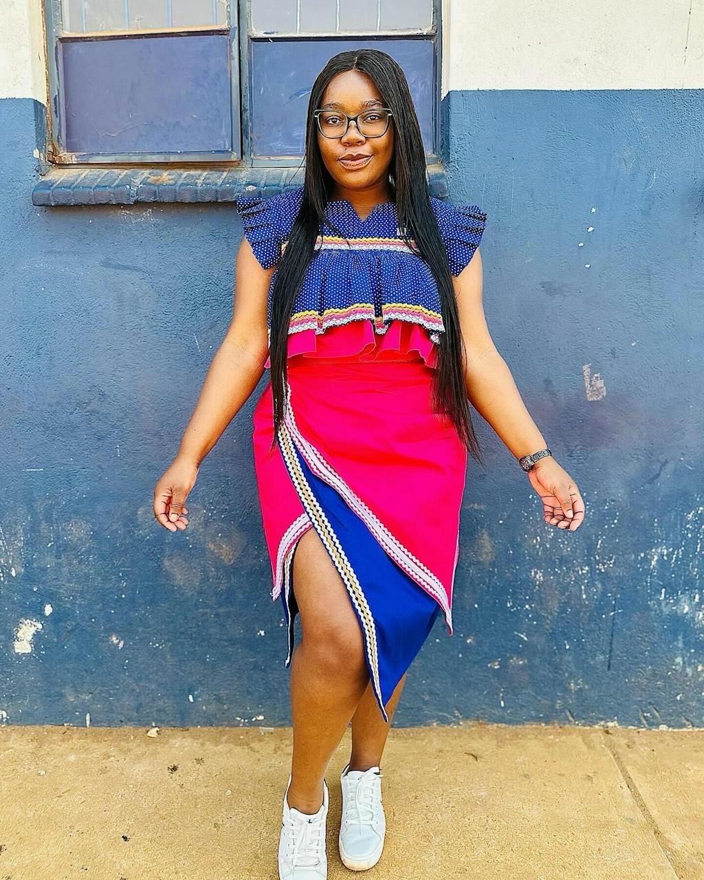 Semabejana and Wrap Skirt Set in Royal Blue | MEDU By Sepedi Bapedi ...