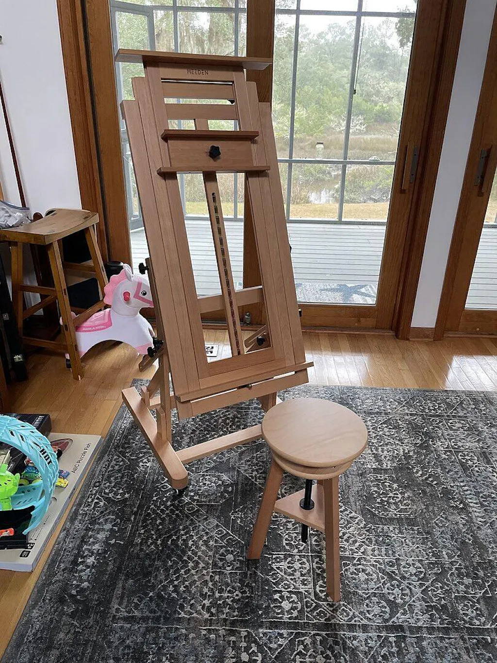 MEEDEN Deluxe Multi-Function Heavy Duty Large Artist Easel - Beechwood