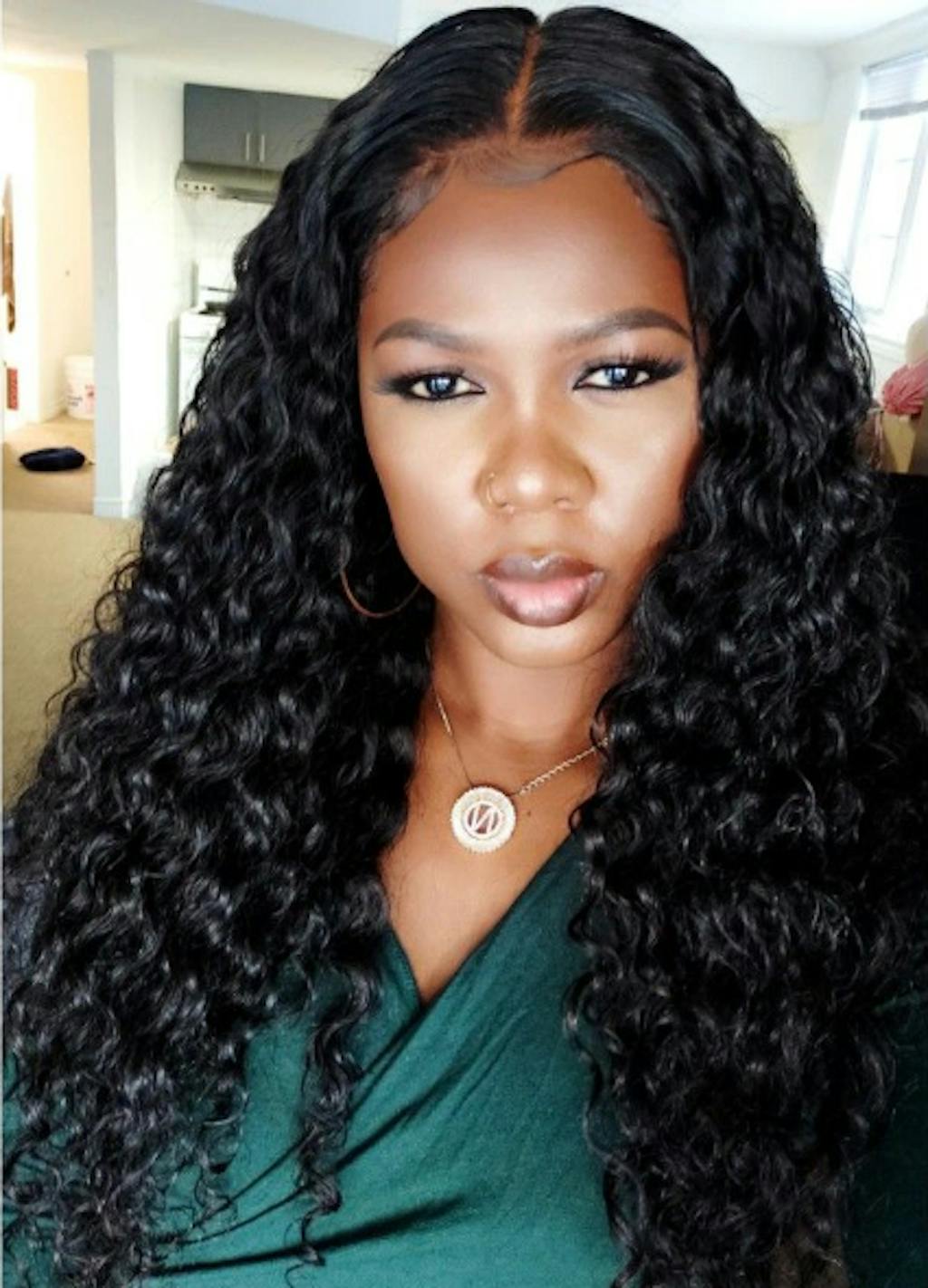 Megalook V Part Glueless Jerry Curly Wigs Invisi Drawstring Natural Bl