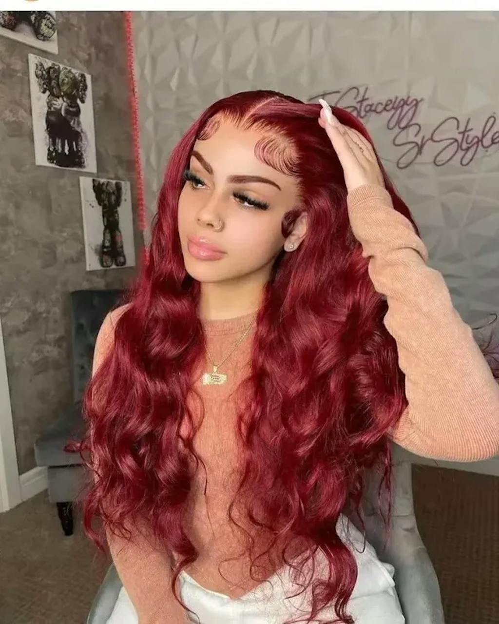 Medium Length Body Wave Pre-Bleached Knots 99J Burgundy/#4 Chocolate B ...