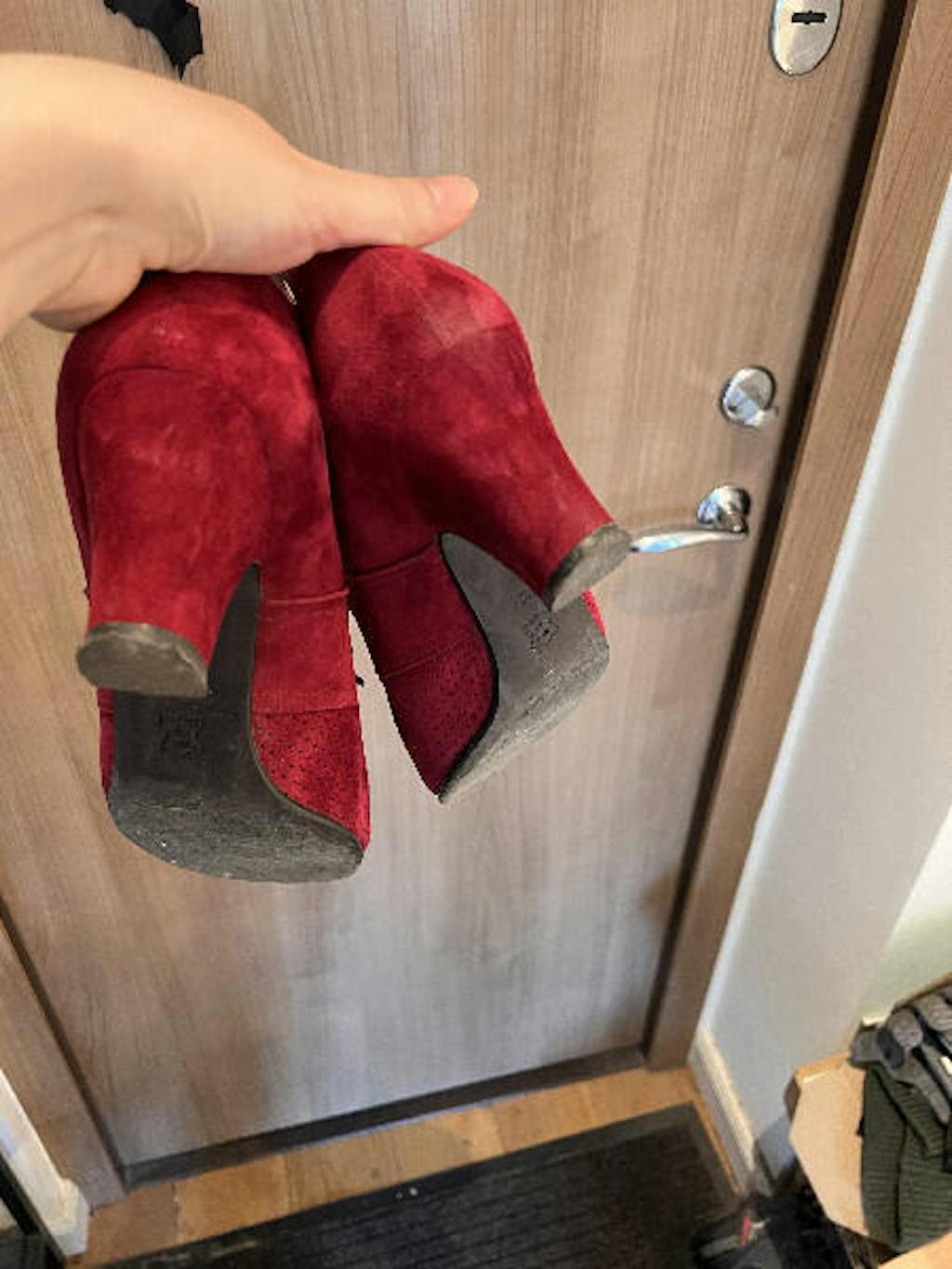 Red vintage shoes for women. 40s vintage retro pumps with 6.7 cm heels ...