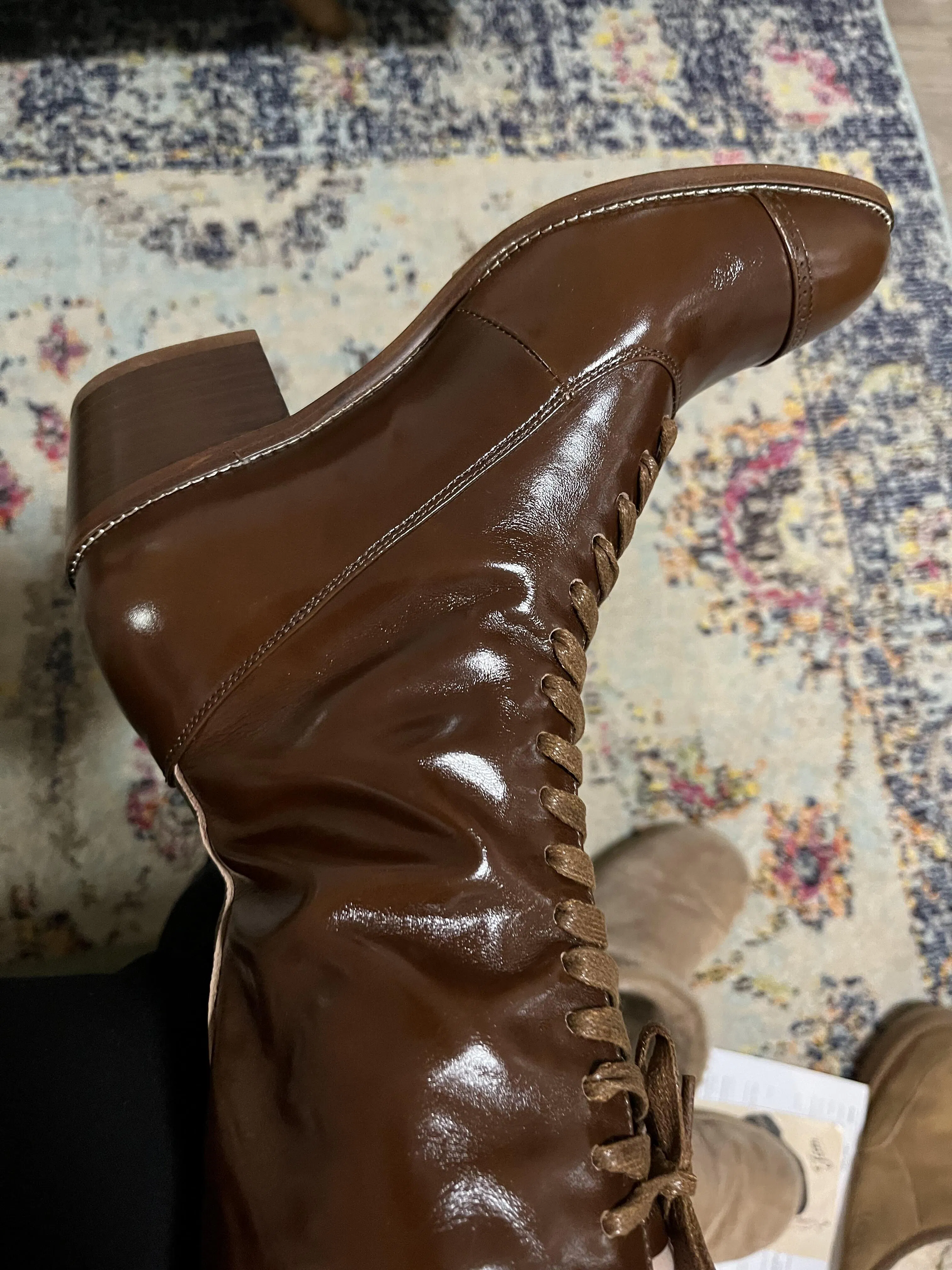Edwardian everyday walking boot, 1910 - Brown - Alice – memery