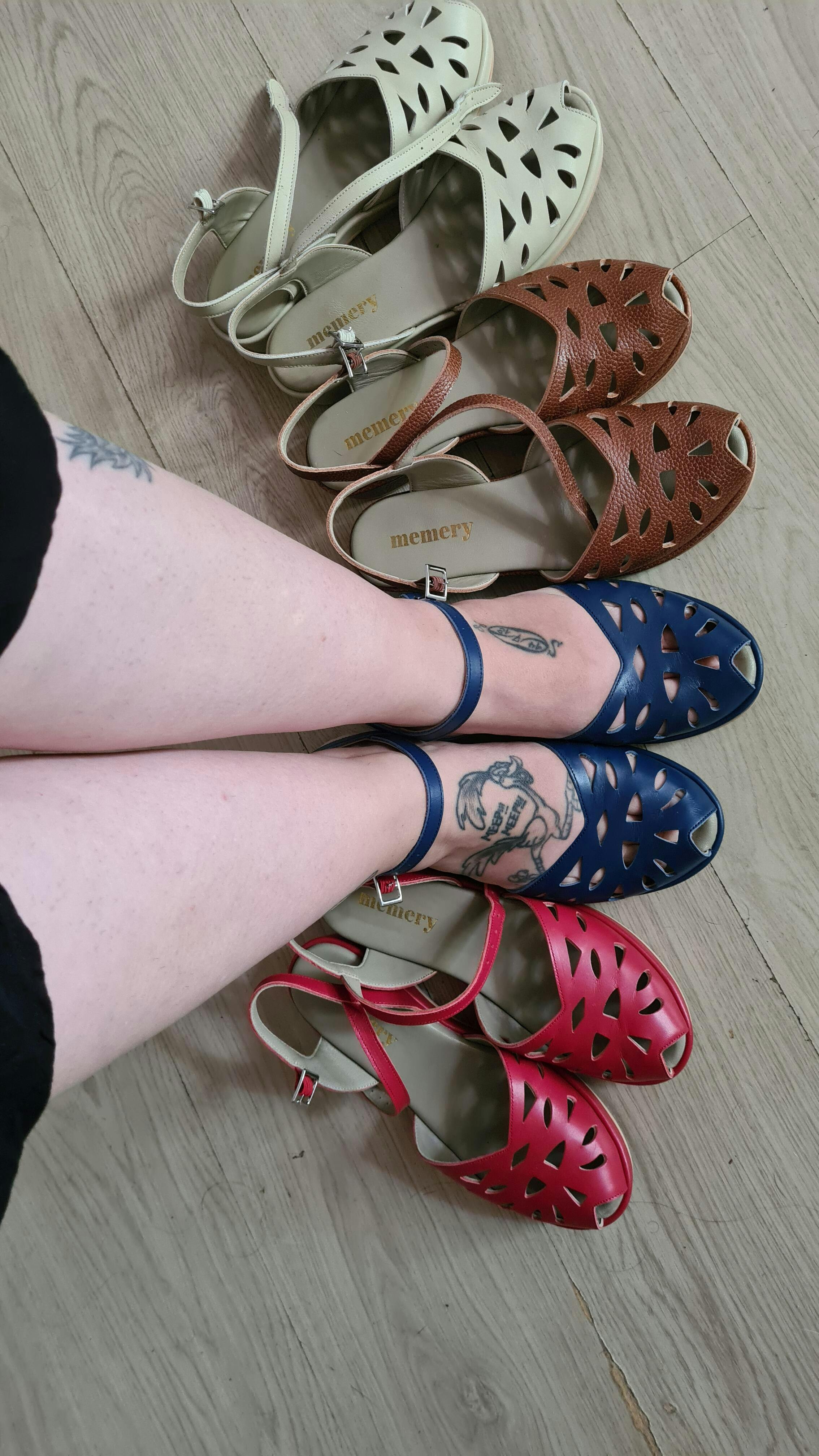 1940s / 50s style summer sandals / wedges - Cream - Sidse – memery