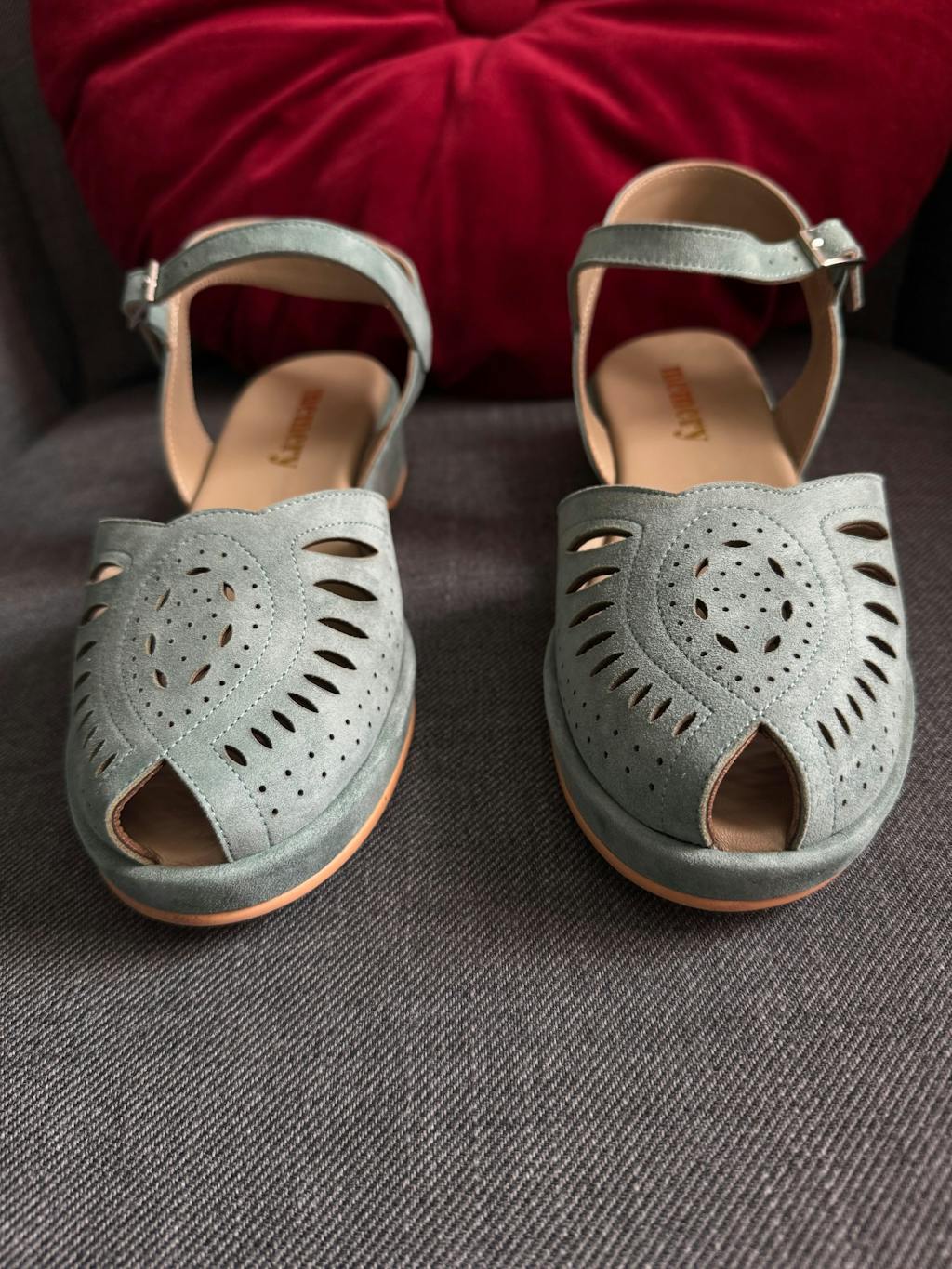 1940s / 50s suede wedge sandals - Lavender - Ella – memery