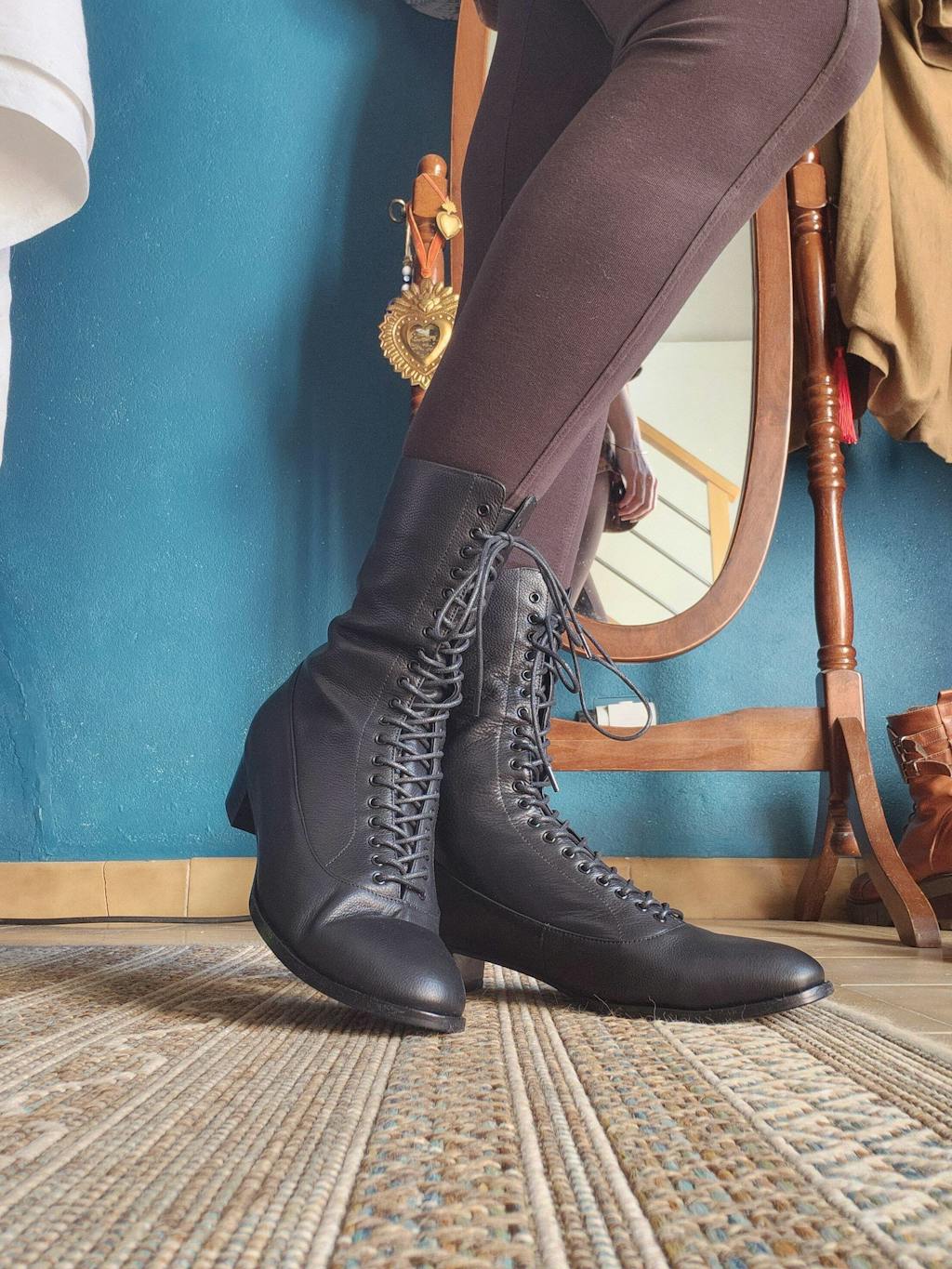 1910s Everyday Lace-up Boots - Cognac Brown - Ruth – memery