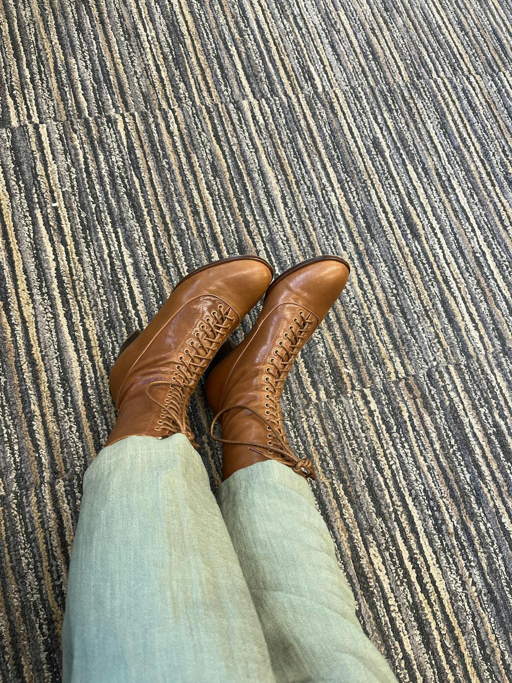 1910s Everyday Lace-up Boots - Cognac Brown - Ruth – memery