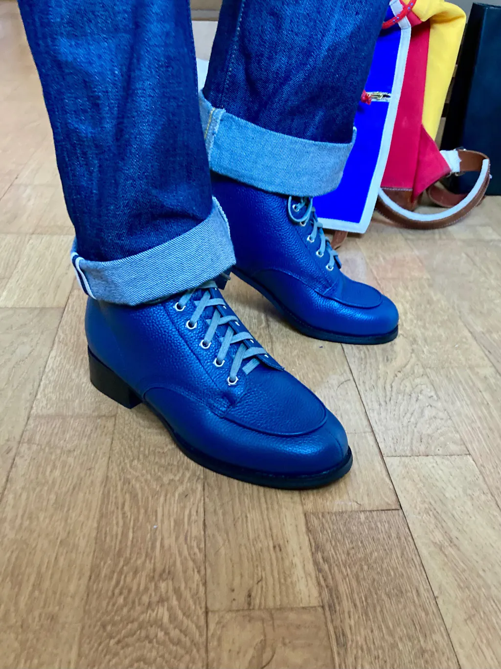 1930s and 1940s winter snow boots with Fur lining - Blue - Rita – memery