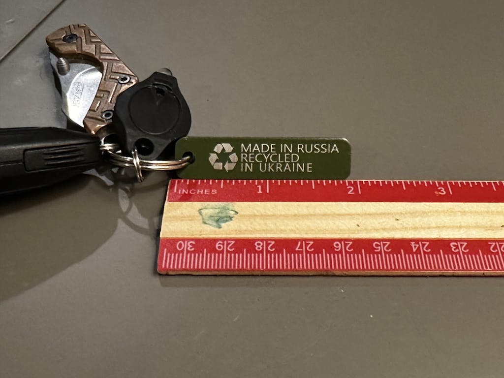 Real Ukrainian Tank Fragment Keychain | Unique Gift