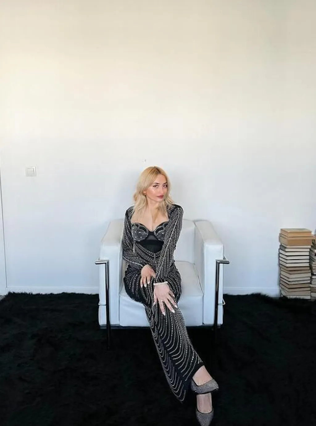 Lux Long Sleeve Crystal Maxi Dress – Mew Mews